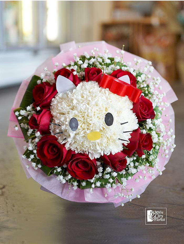 Hello Kitty bouquet - by 24Hrs City Florist Singapore - Hello Kitty ...