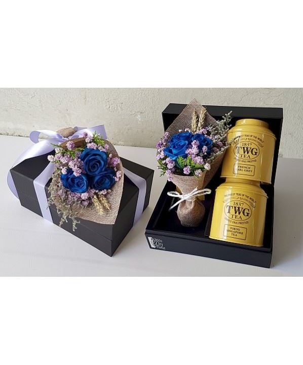 TWG tea gift set with flowers